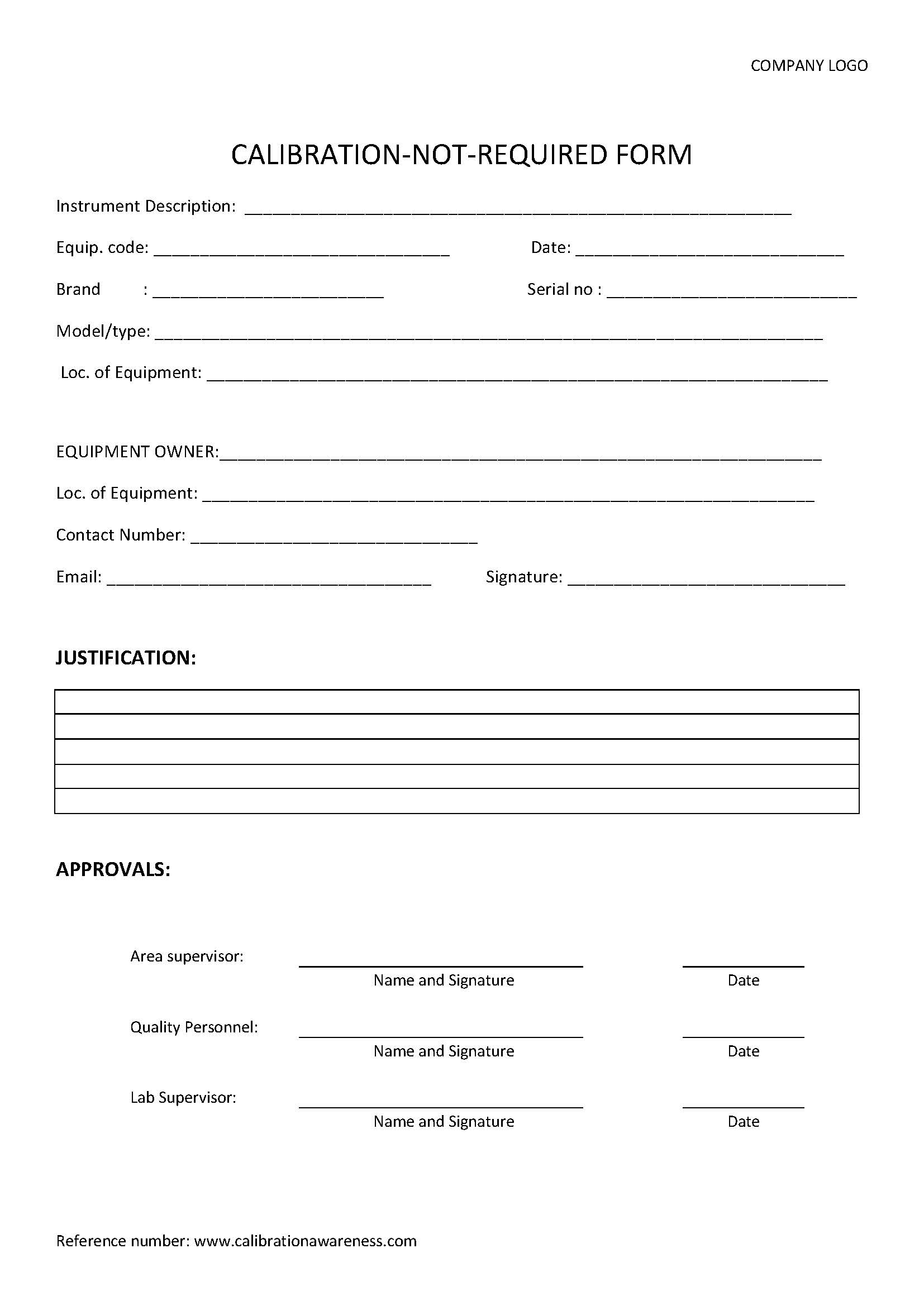 Calibration Not Required - Implementation Guide for In-House Calibration